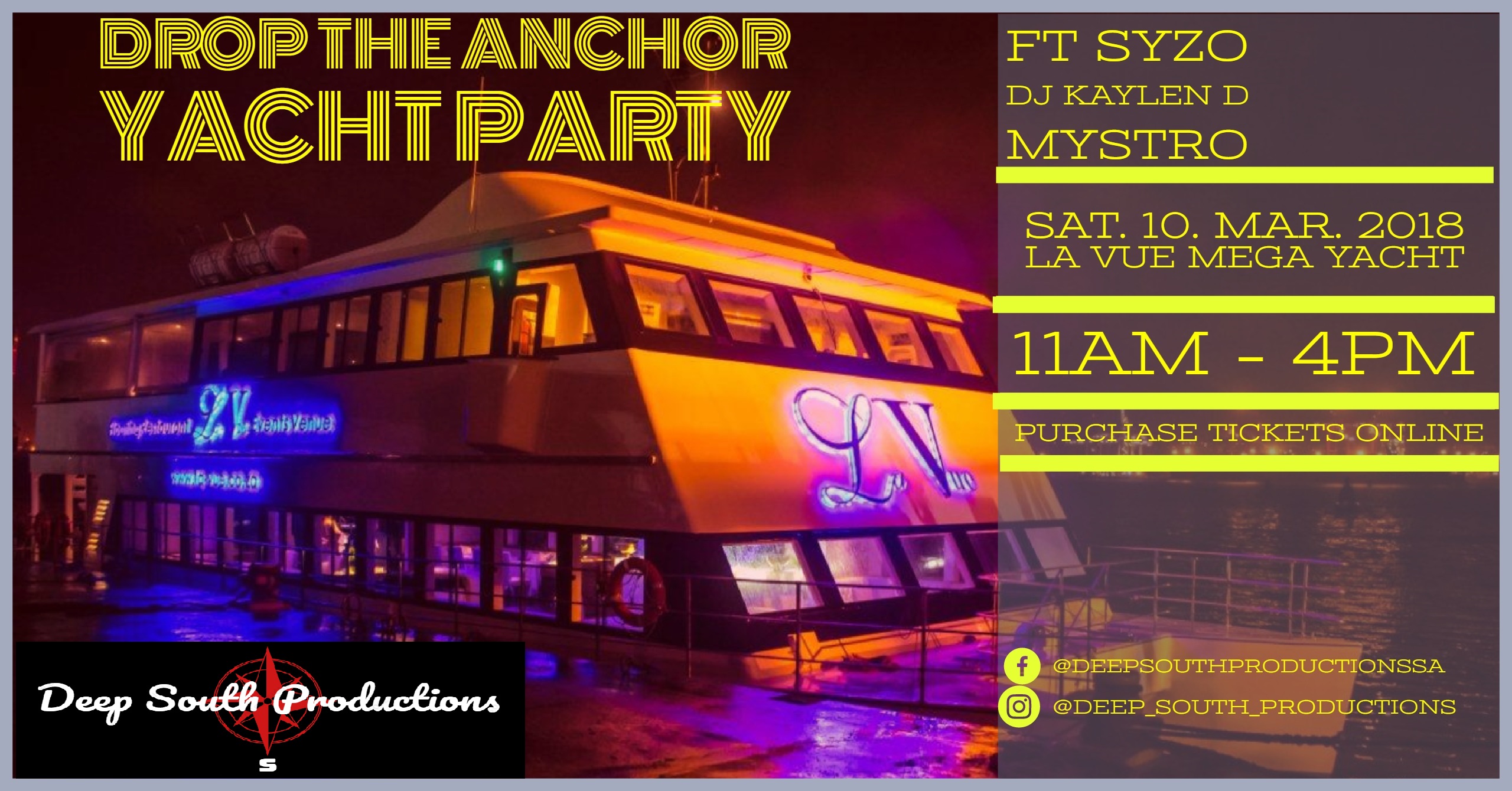 Book tickets for Drop the Anchor Yacht Party