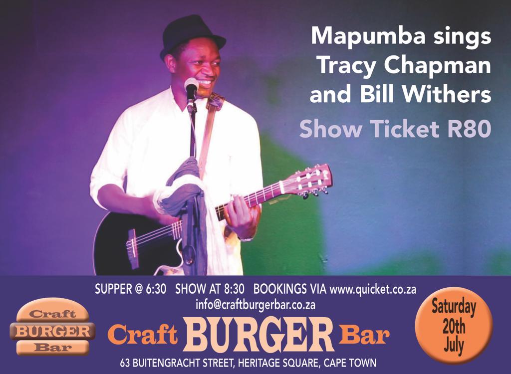 Book tickets for Mapumba sings Tracy Chapman and Bill Withers