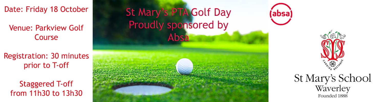 Book tickets for St Mary’s PTA Golf Day, proudly sponsored by absa