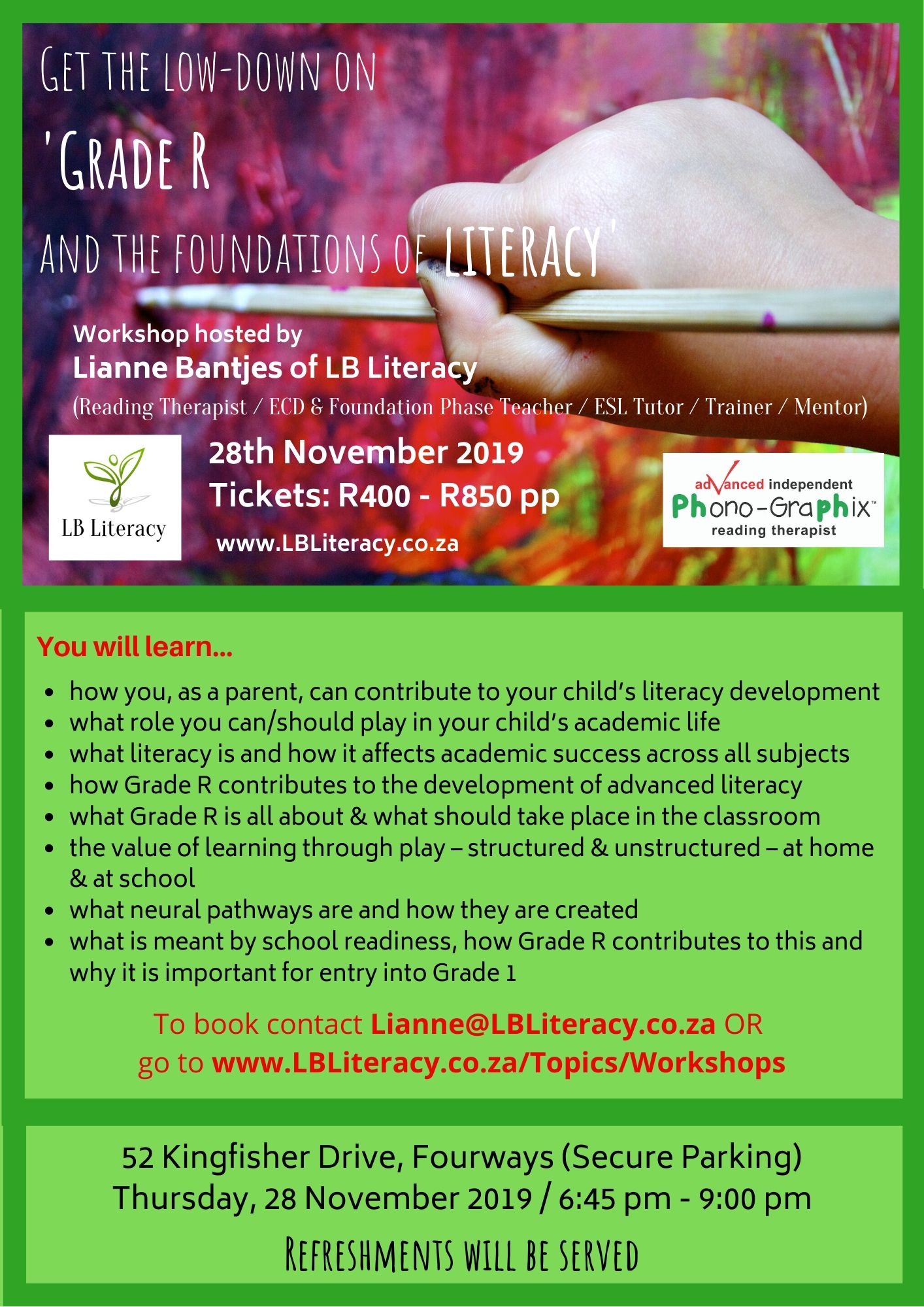 Book tickets for Grade R and the Foundations of Literacy
