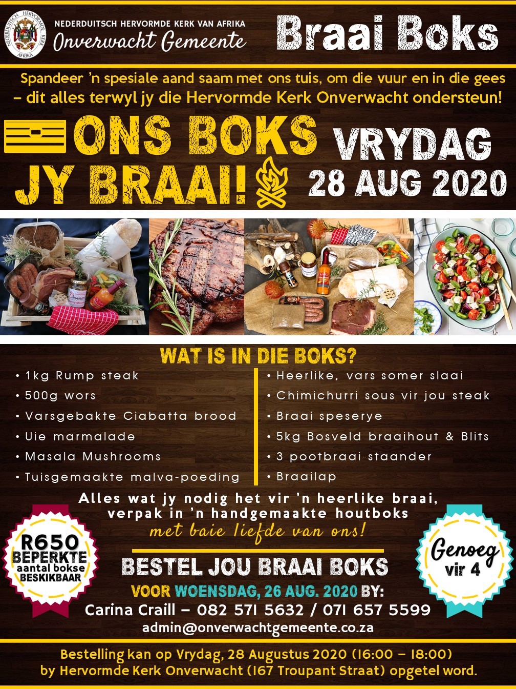 Book tickets for Braai Boks - Hervormde Kerk Onverwacht