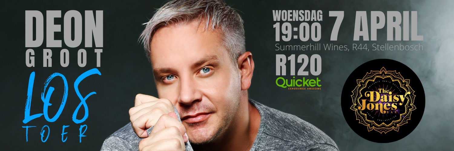 Book tickets for Deon Groot live at die Daisy Jones - 'LOS' Tour