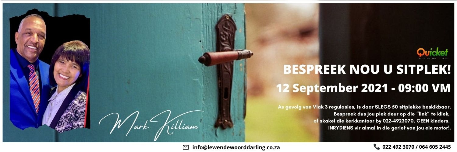 Book tickets for Mark Killian | 12 September 2021 | 09:00 | Lewende ...