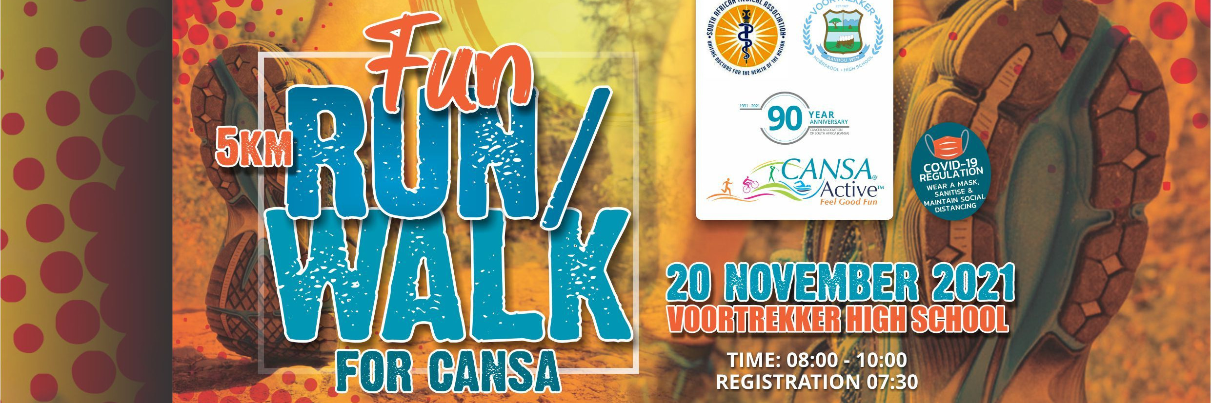 Book tickets for CANSA Voortrekker High School Fun Walk/Run