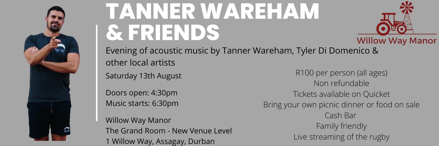Book tickets for Acoustic Evening with Tanner Wareham & friends