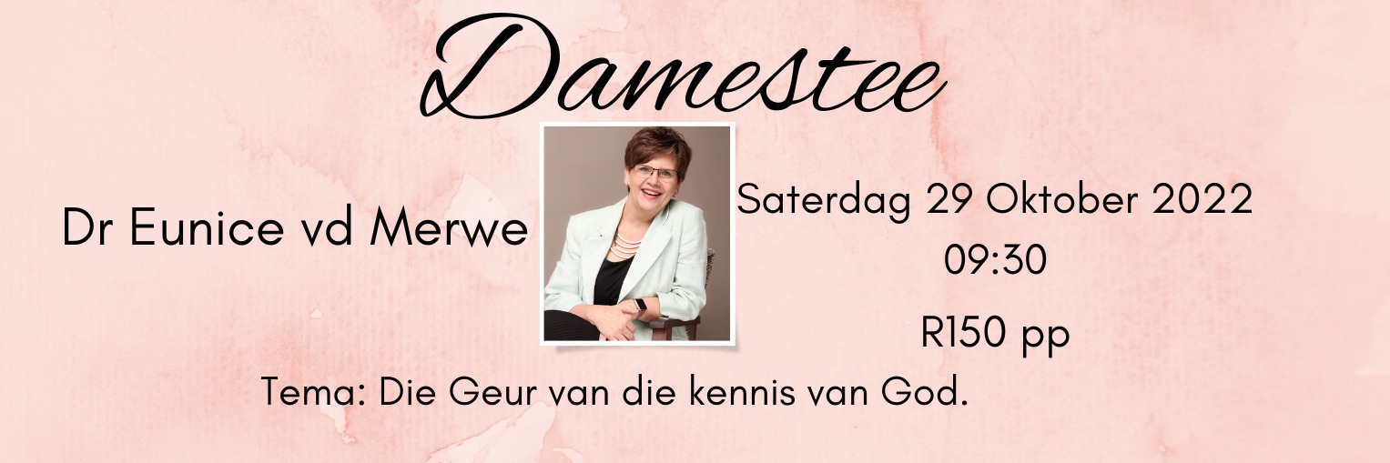 Book tickets for Damestee met Dr. Eunice van der Merwe