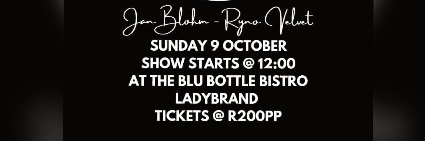Book tickets for Jan Blohm & Ryno Velvet : 9 Oktober : Blu Bottle ...