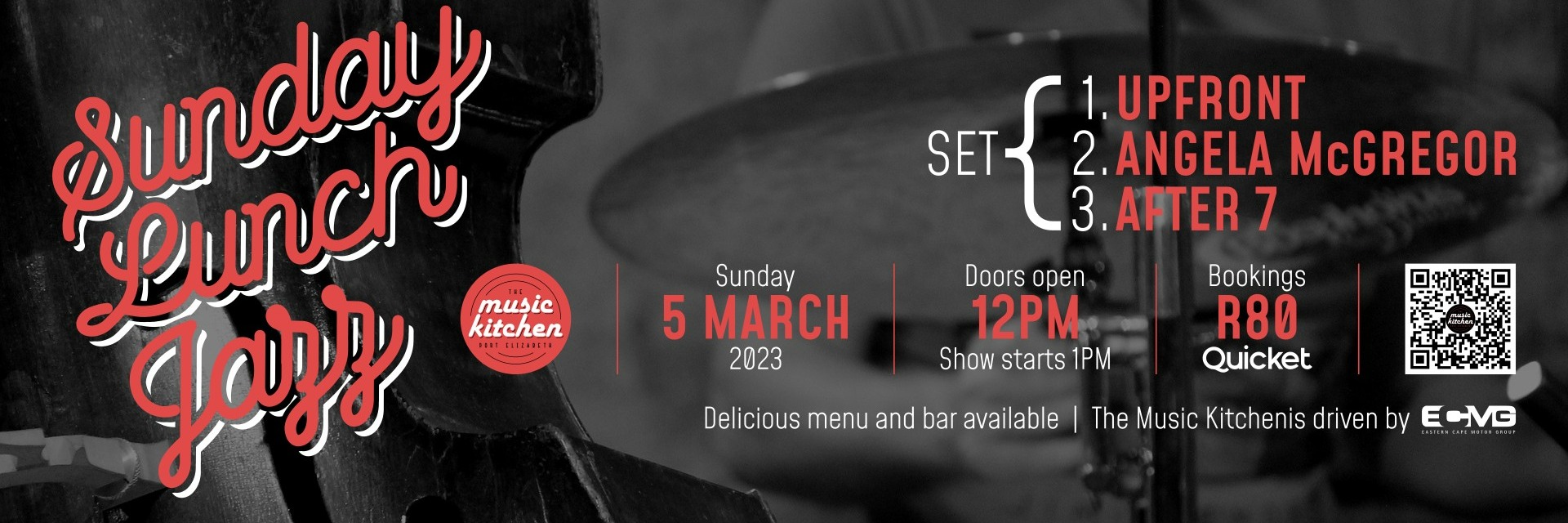 Book tickets for Sunday Lunch JAZZ Ft Upfront, Angela Mcgregor & After ...