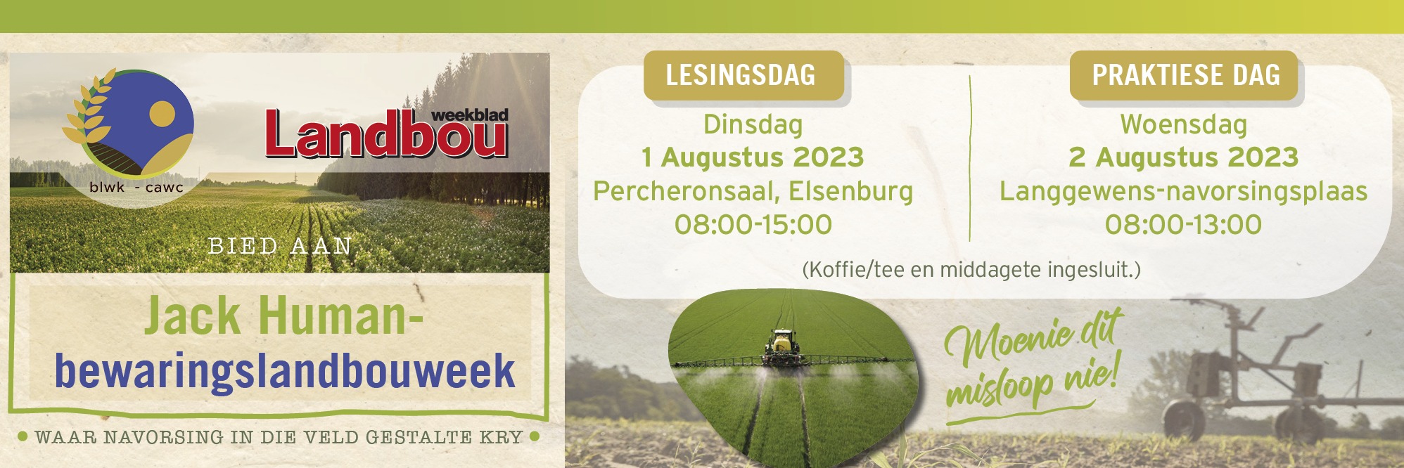 Book tickets for BLWK Jack Human Bewaringslandbouweek 2023 / CAWC Jack ...