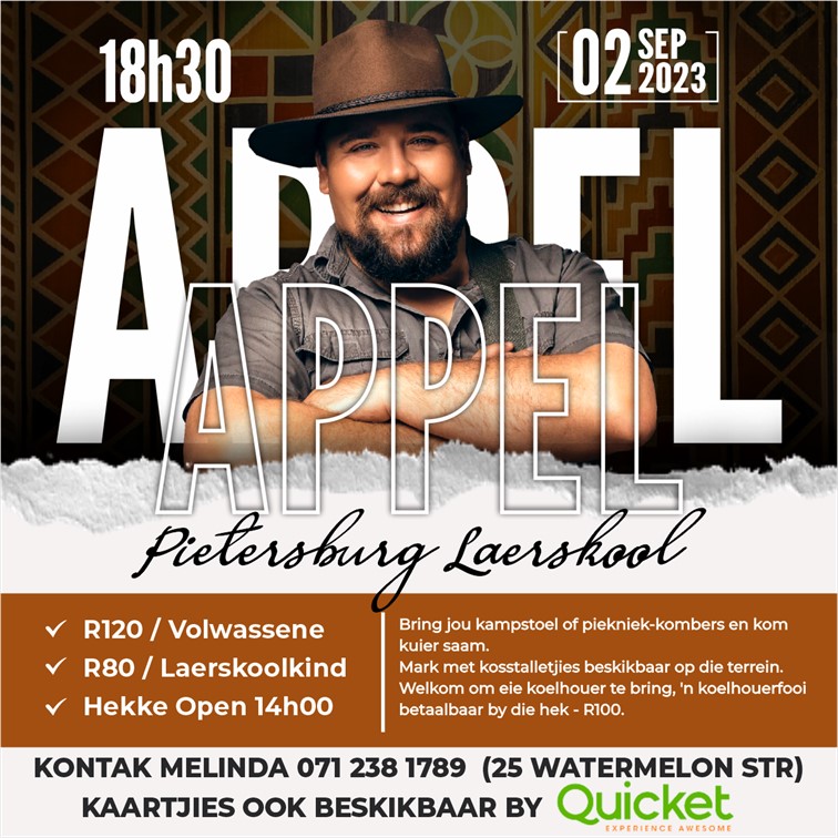 Book tickets for APPEL - OP DIE VERHOOG IN POLOKWANE