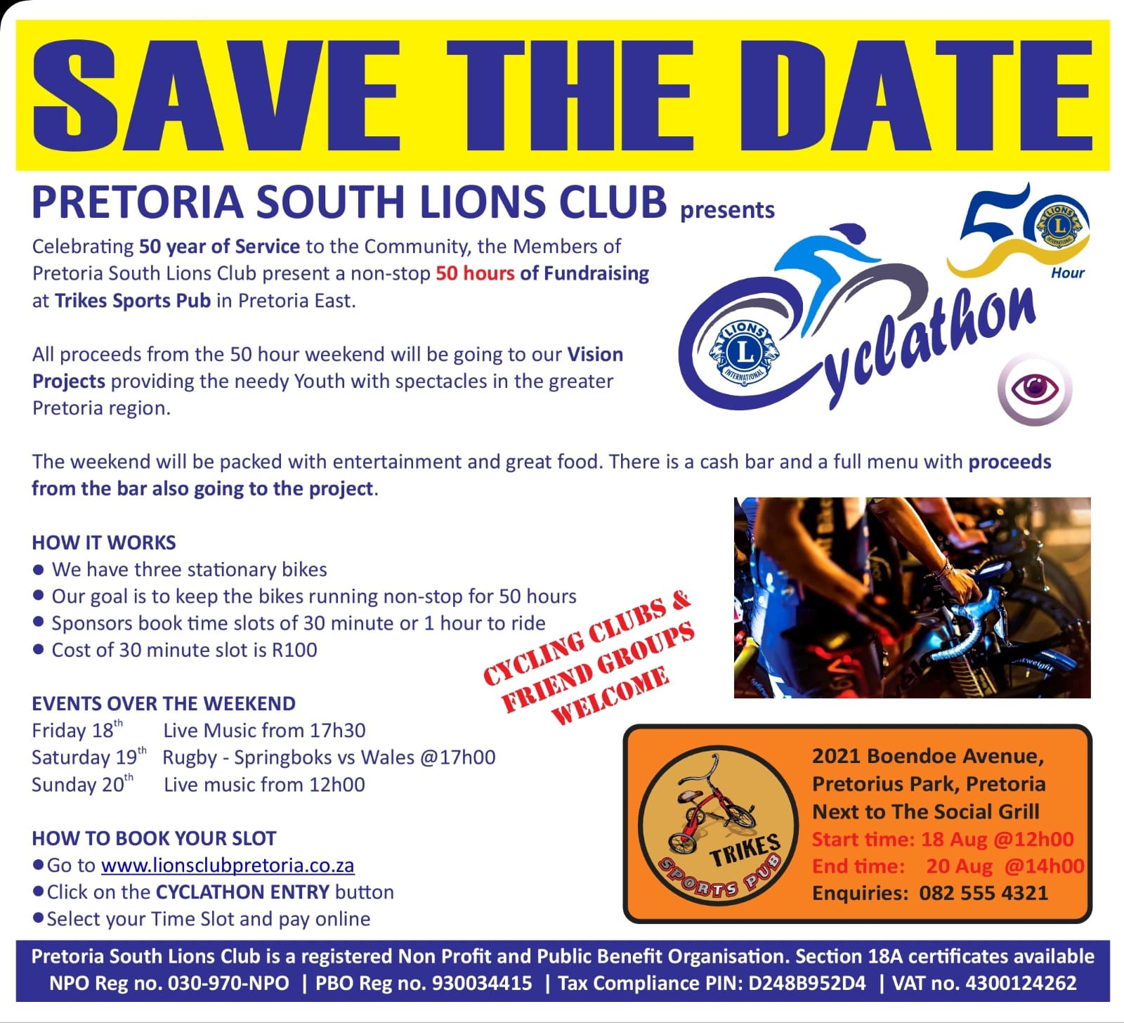 Book tickets for 50 Hour Cyclathon