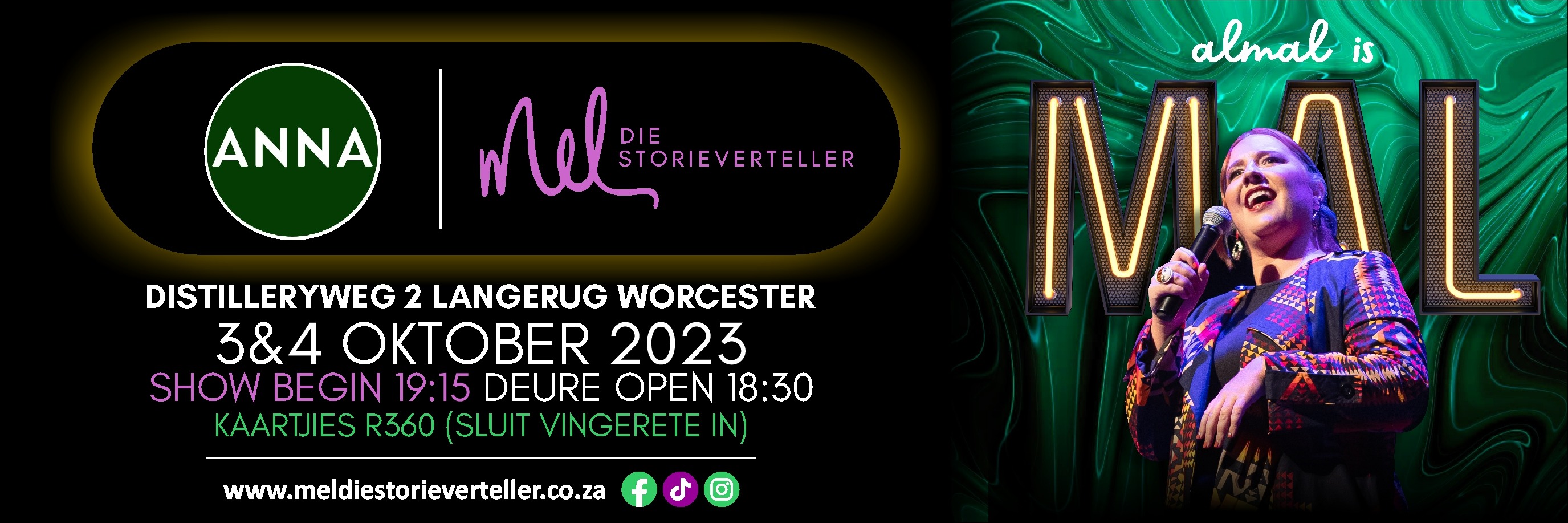 Book tickets for Mel die Storieverteller - Worcester - Almal is Mal!