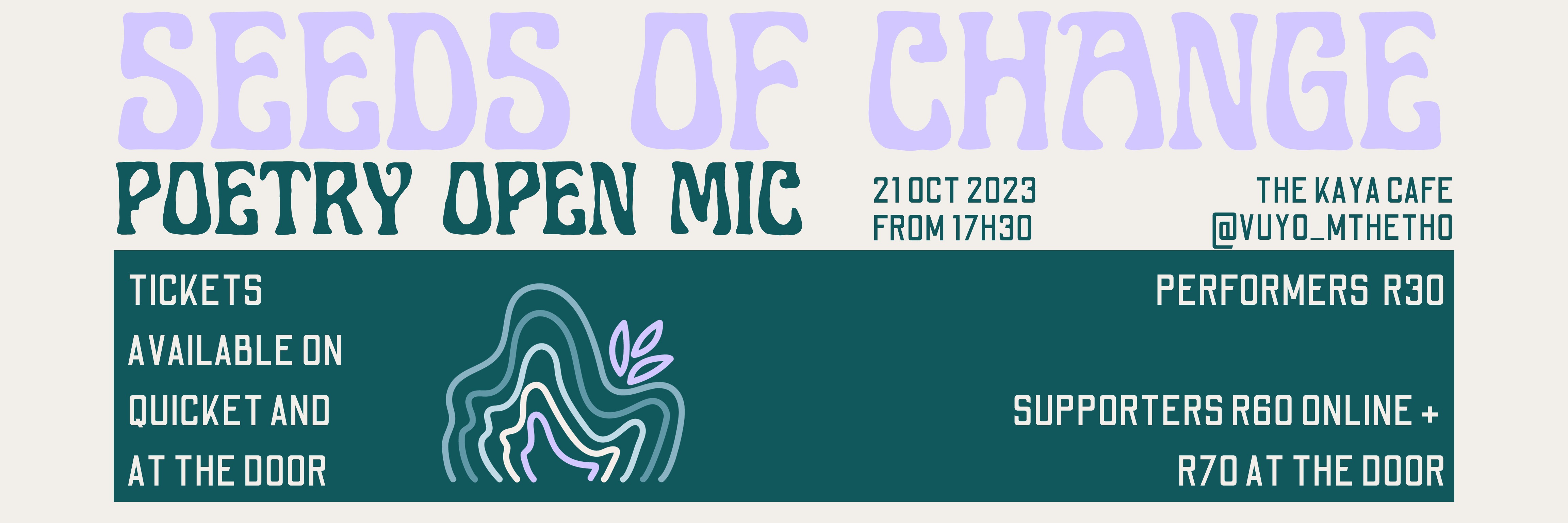 Book tickets for Poetry Open Mic: SEEDS of CHANGE