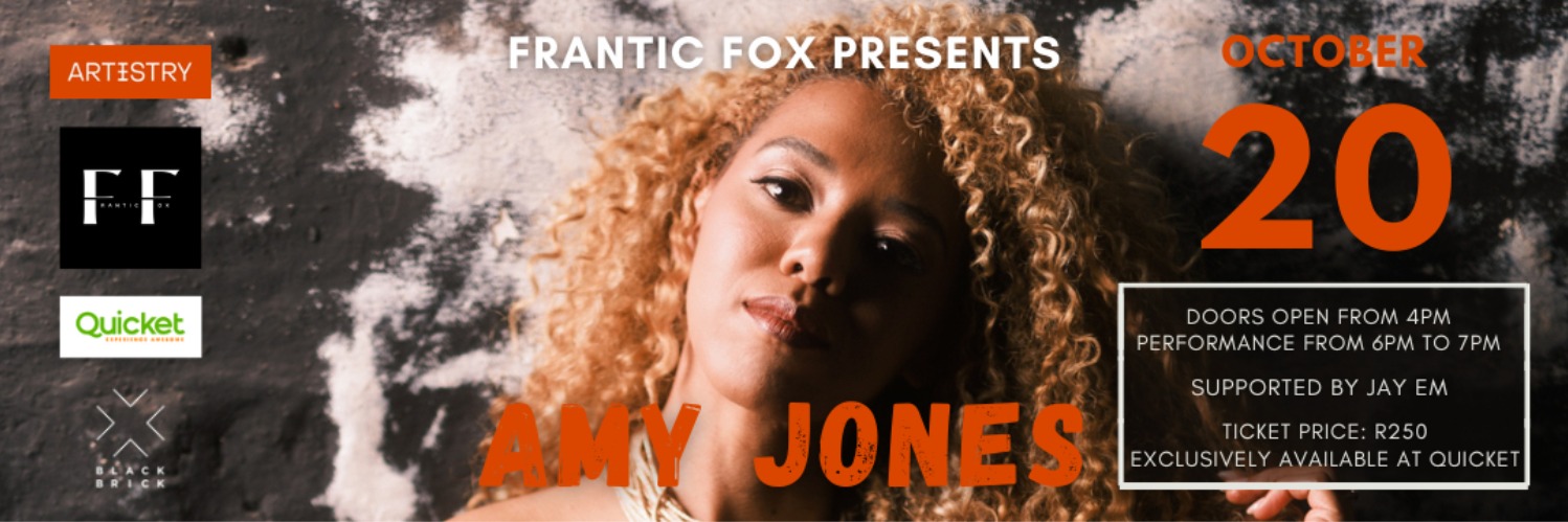 Book tickets for Amy Jones Exclusive Debut Album Launch at Artistry JHB