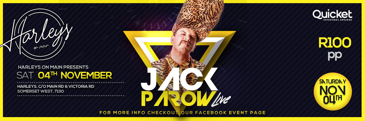 Book tickets for Jack Parow Live at Harleys on Main 04 Nov