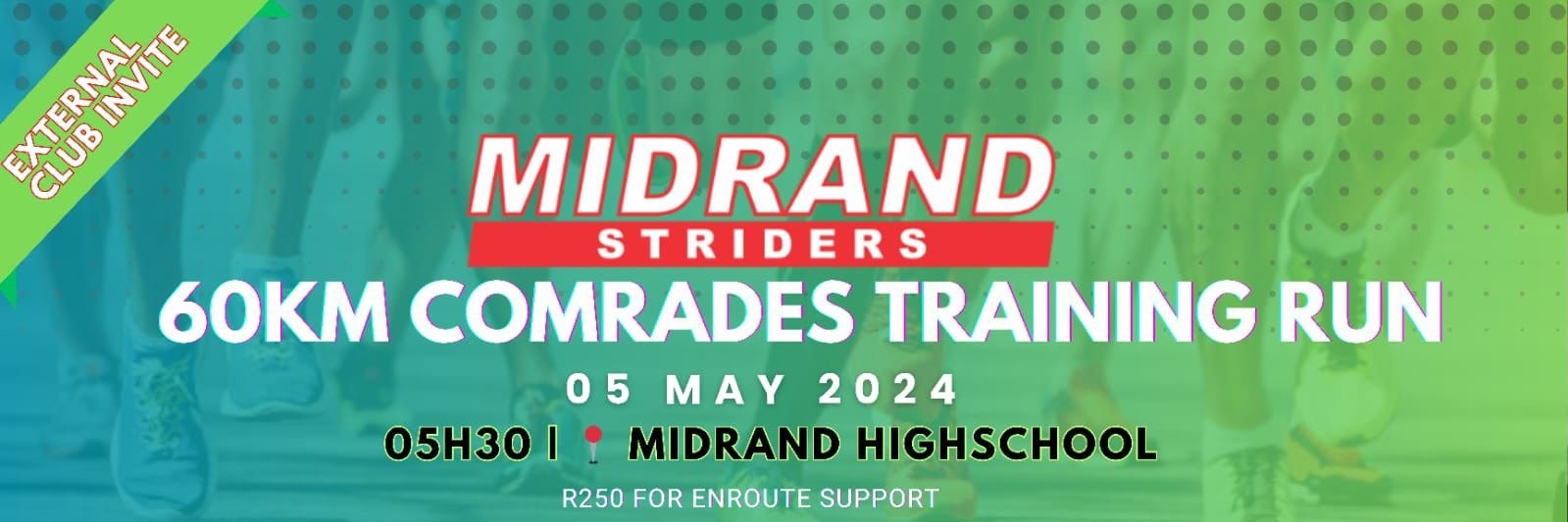 Book tickets for Midrand Striders 60km Comrades Training Run