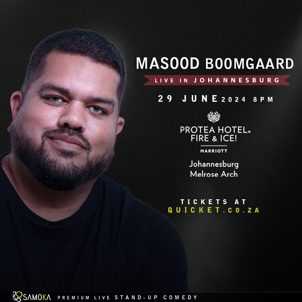 Book tickets for Masood Boomgaard LIVE in Johannesburg at The Protea ...