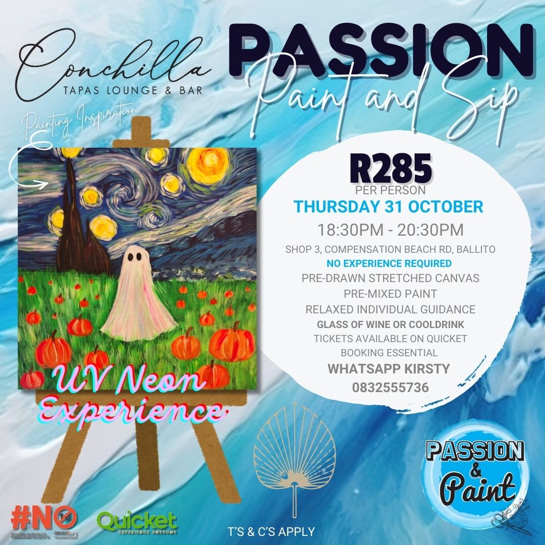 Book tickets for Passion Paint and Sip - Halloween Van Glow