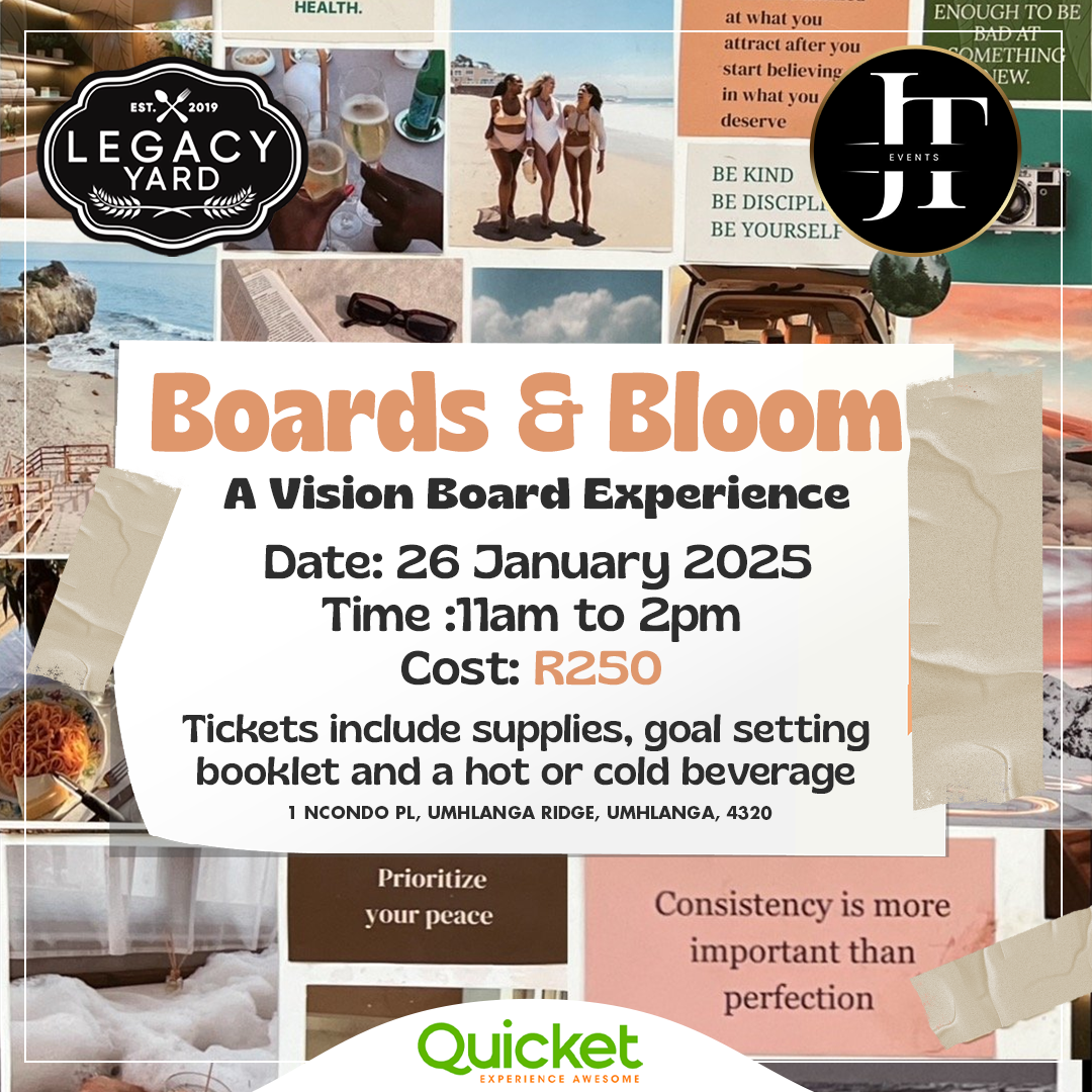 Book tickets for Boards & Bloom - A vision board experience