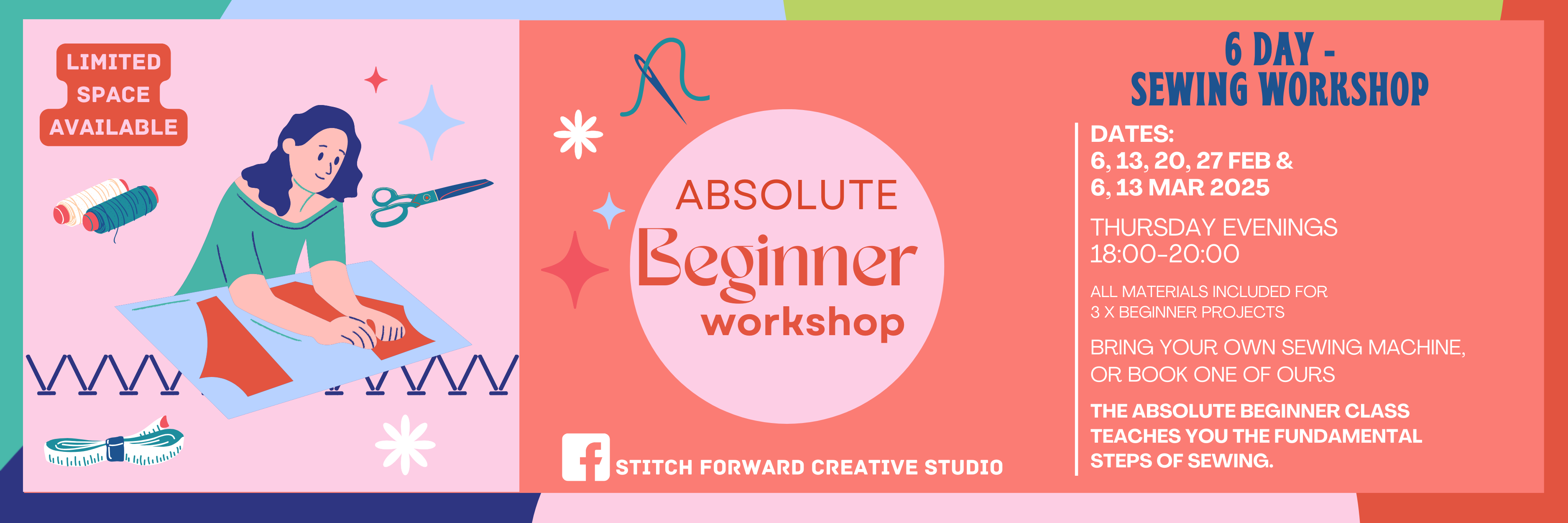 Book tickets for Absolute Beginner Sewing Workshop (6-Days)