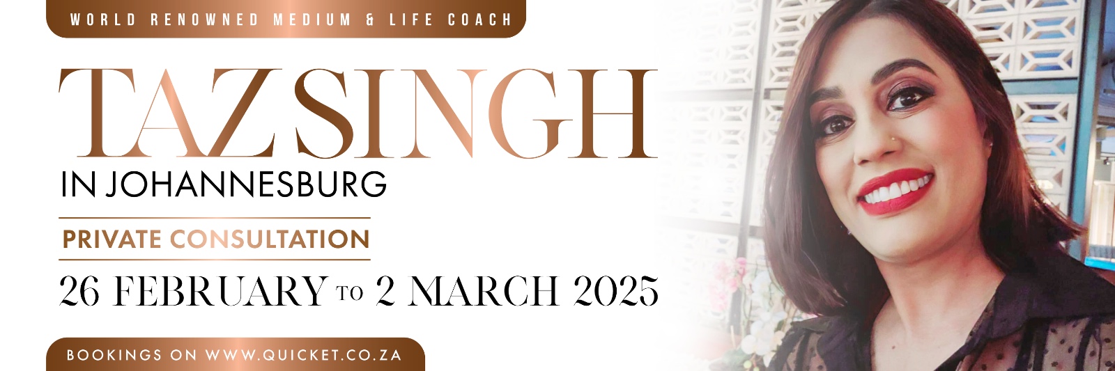 Book tickets for TAZ SINGH IN JOHANNESBURG: PRIVATE CONSULTATION