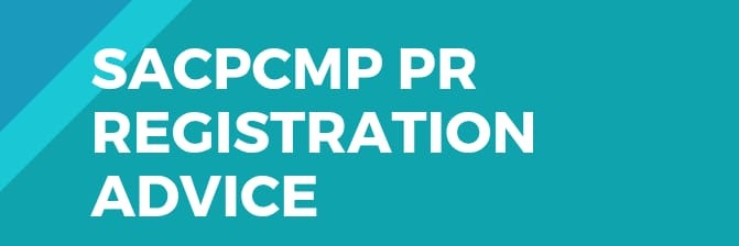 Book tickets for SACPCMP Pr Registration Advice Webinar