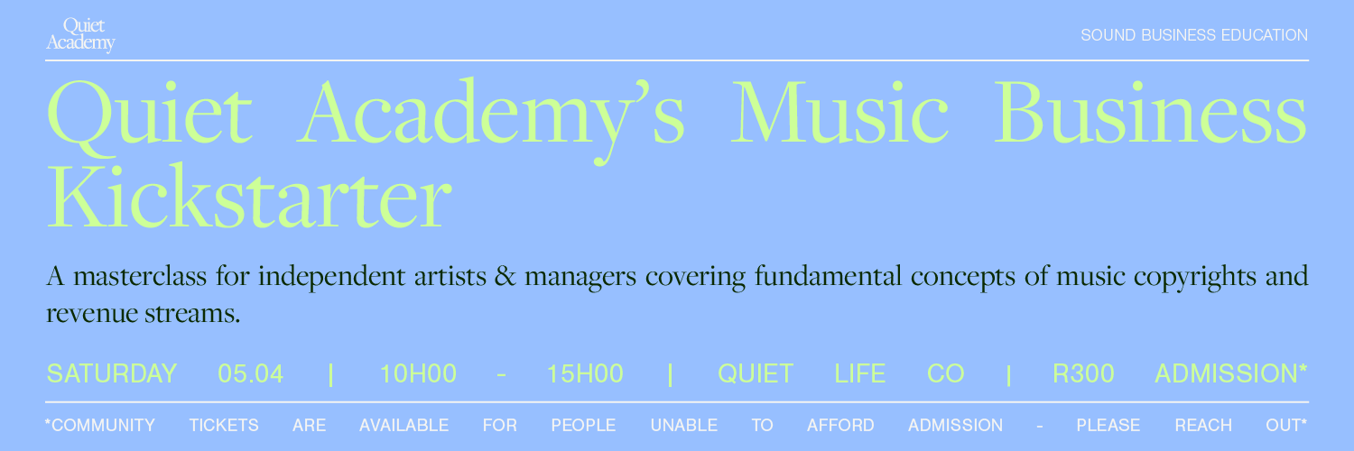 Book tickets for Quiet Academy's Music Business Kickstarter