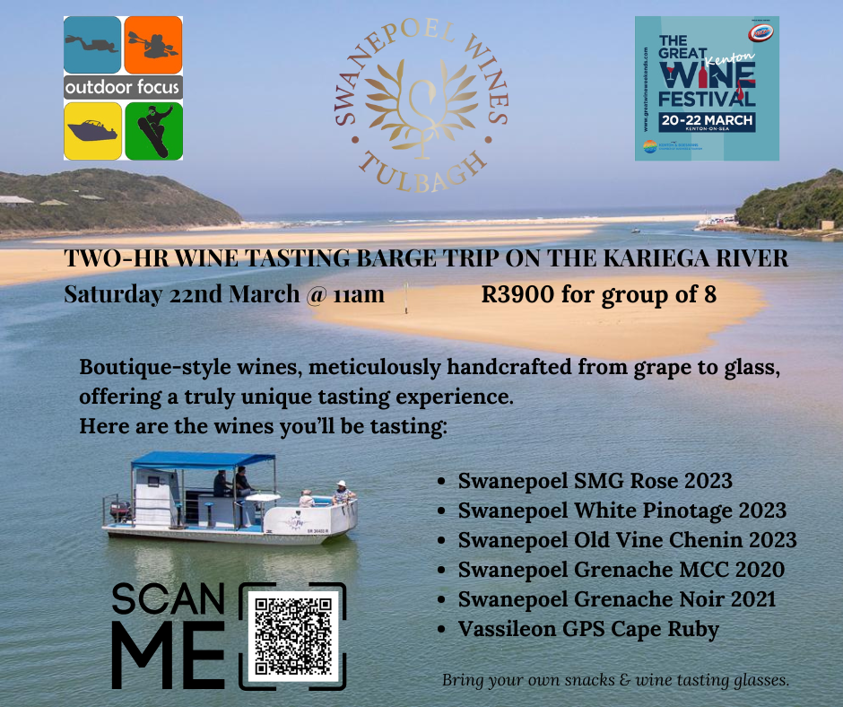 Book tickets for 2-hr Wine Tasting Barge Trip up the Kariega River