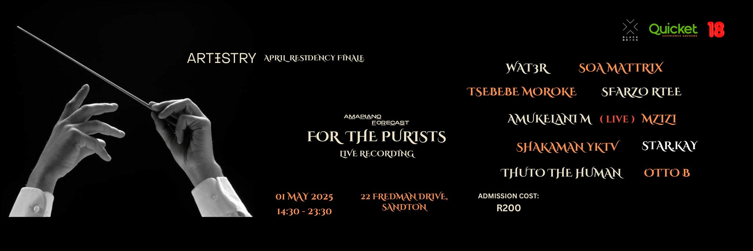 Book tickets for For The Purists - Live Recording Residency