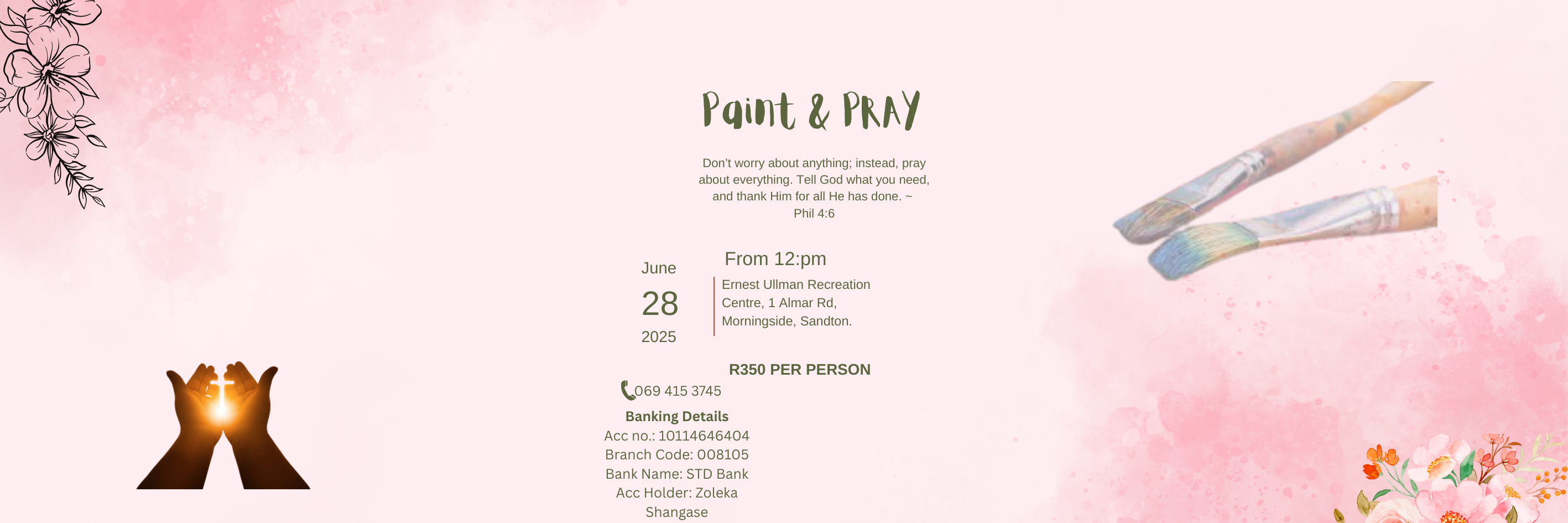 Book tickets for Paint & Pray