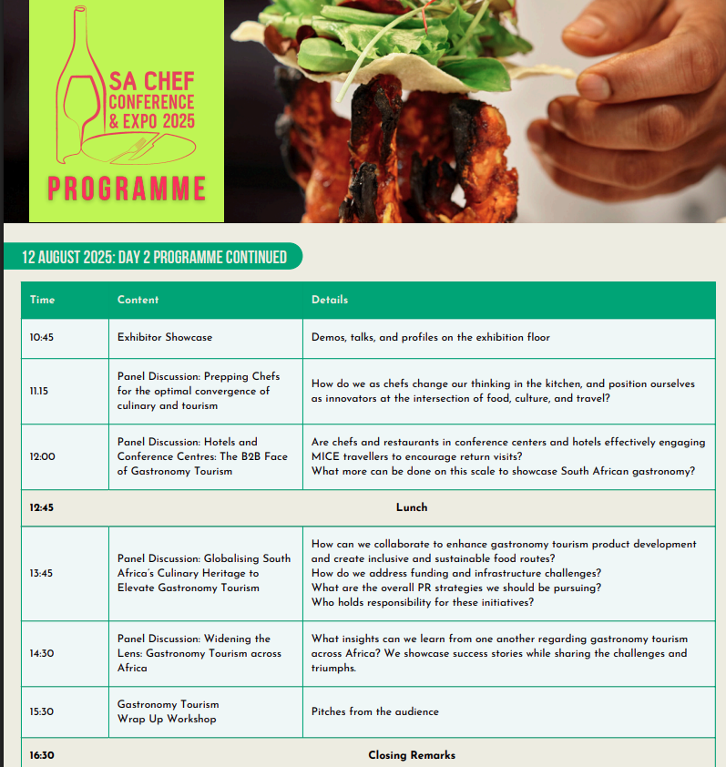 Book tickets for SA Chef Conference