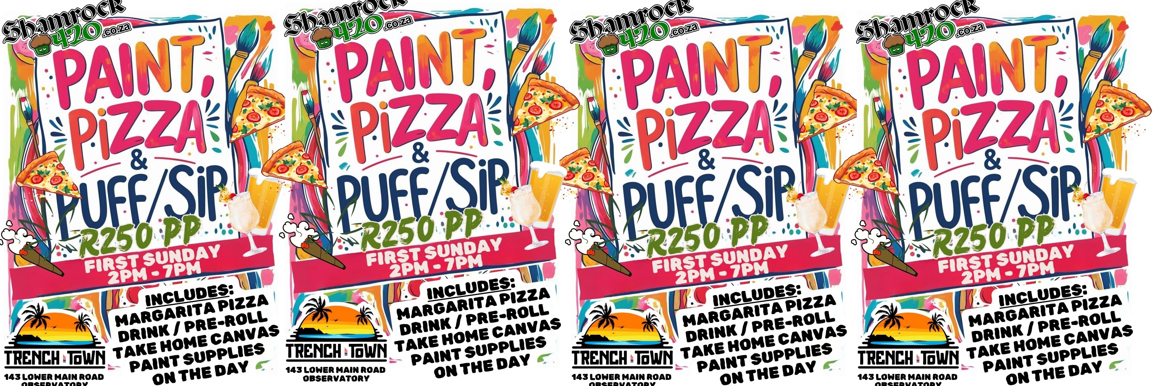 Book tickets for Paint, Pizza & Puff / Sip at Trenchtown hosted by ...